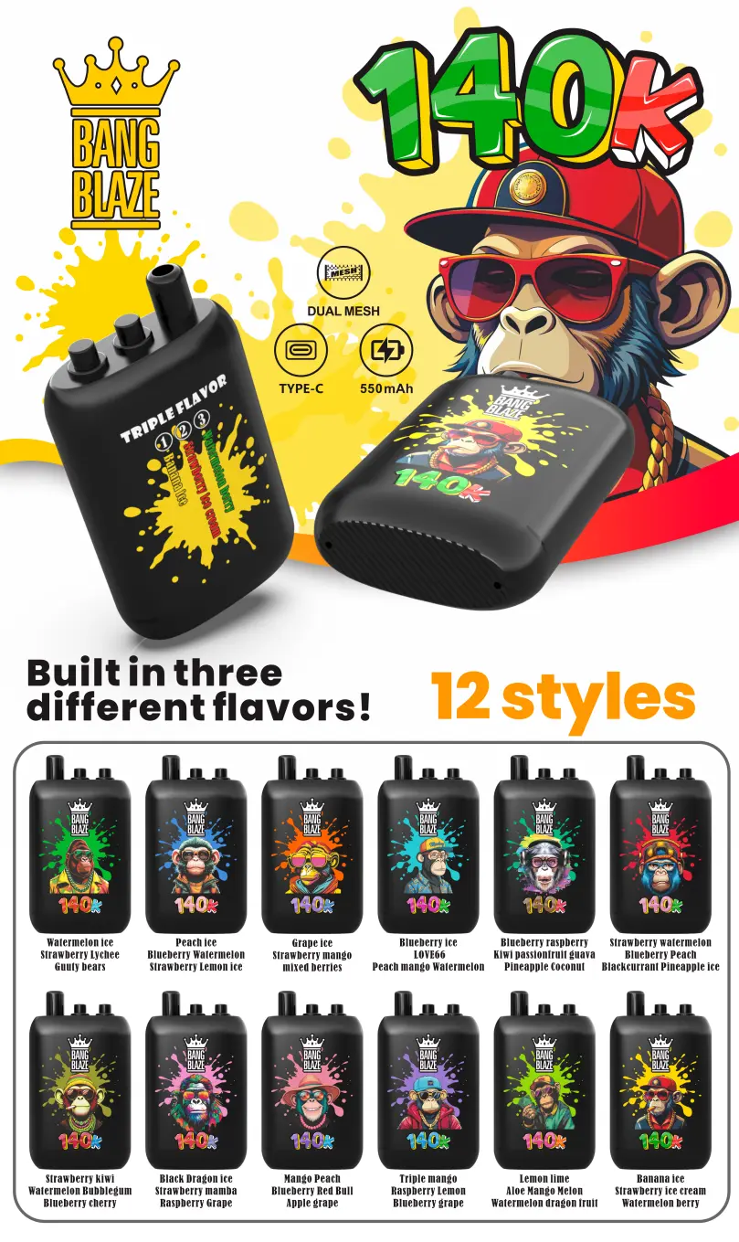 Bang Blaze 140K Puffs Vape Pen Triple Flavors 3 az 1-ben EU exkluzív
